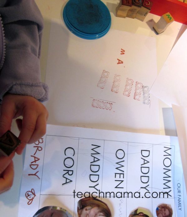 Word Building, Letter Writing, and Stamping To Spell