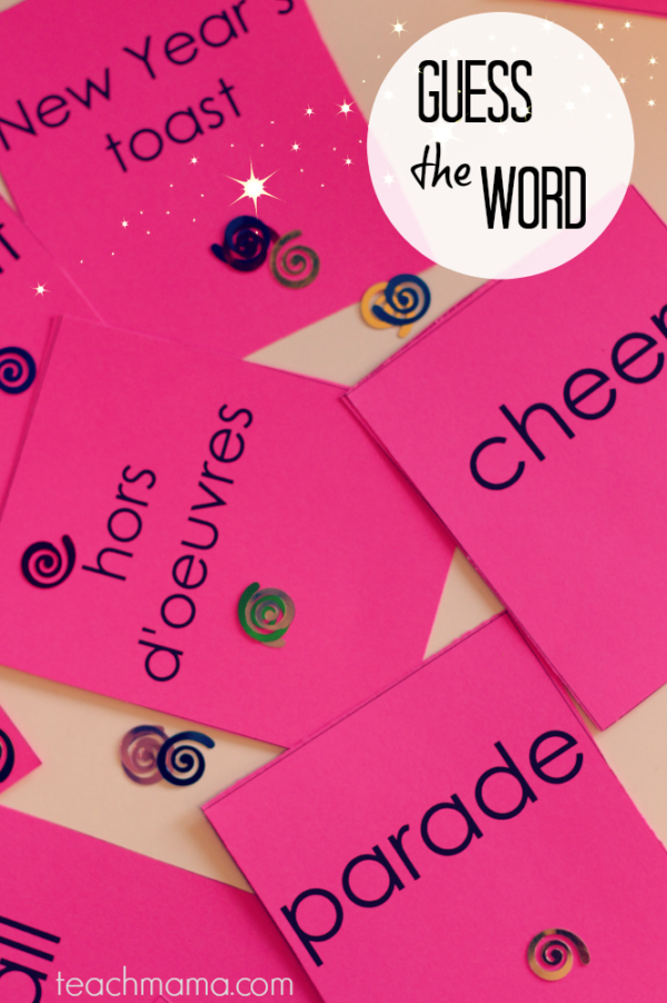 new years eve guess the word game - Teach Mama