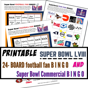 FREE super bowl bingo & party games for all fans - Teach Mama