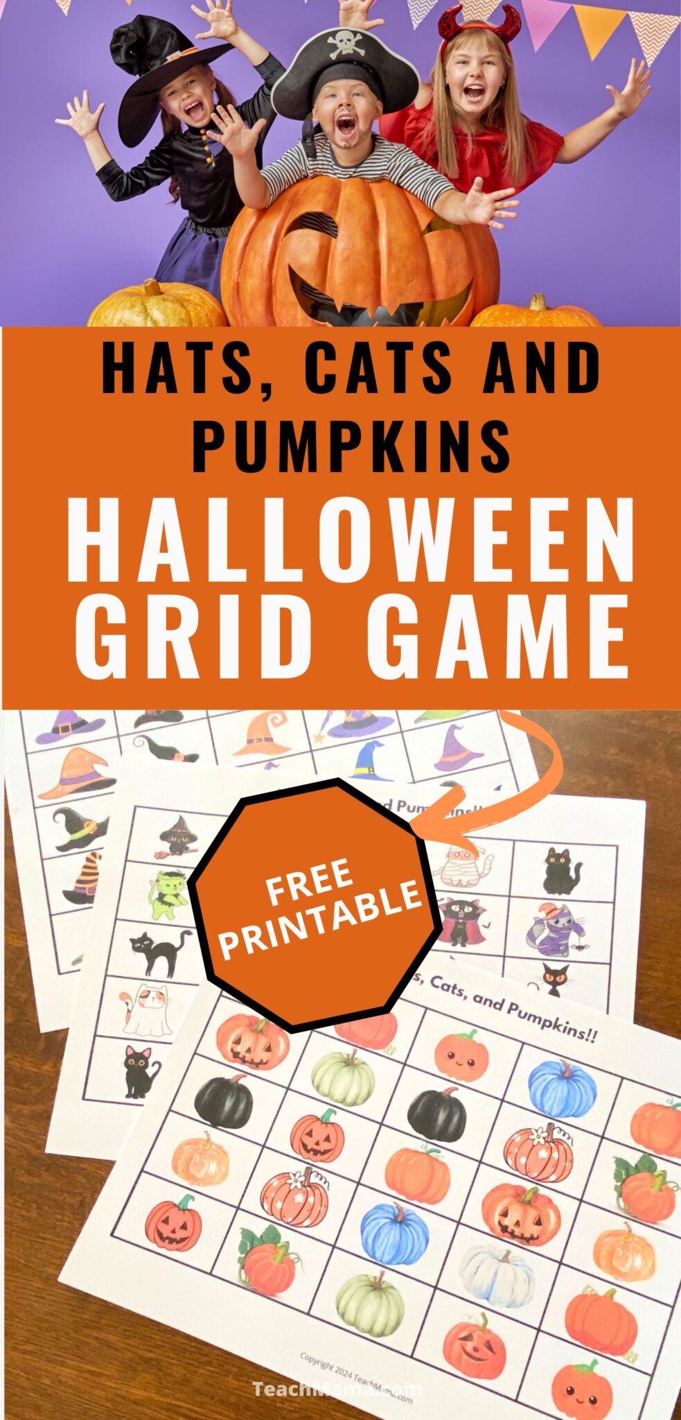 Counting Hats, Cats and Pumpkins: Halloween Grid Game