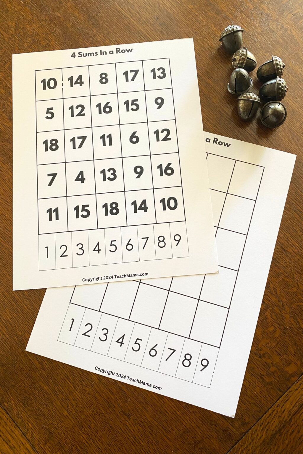 Four Sums in a Row: Quick and Easy Math Game